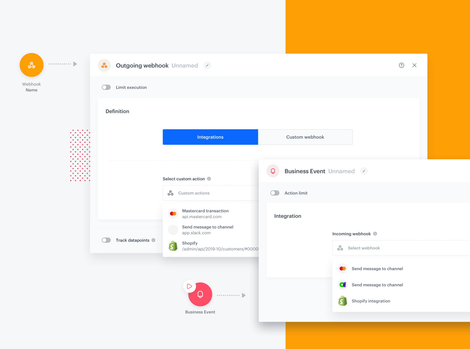 Outgoing webhook and Business Event by Nomma - Design Agency on Dribbble