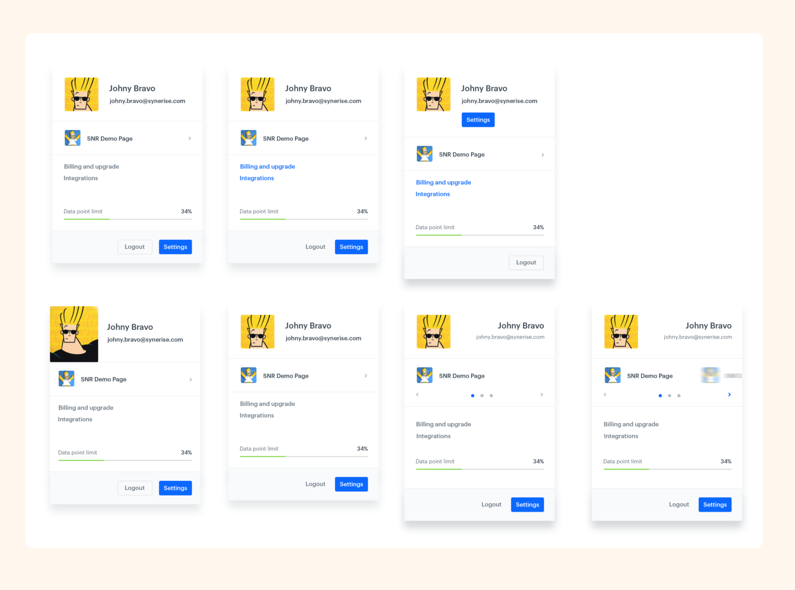 Profile components by Nomma - Design Agency on Dribbble