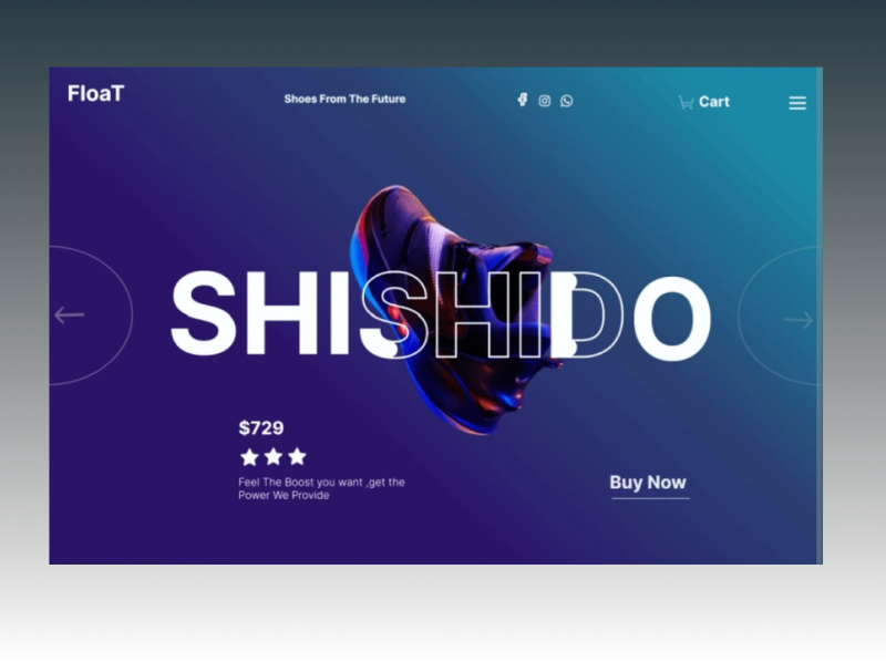 Futuristic shoes Landing page by Abhigyan Rai on Dribbble