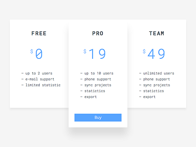 Pricing by Oleg Frolov on Dribbble