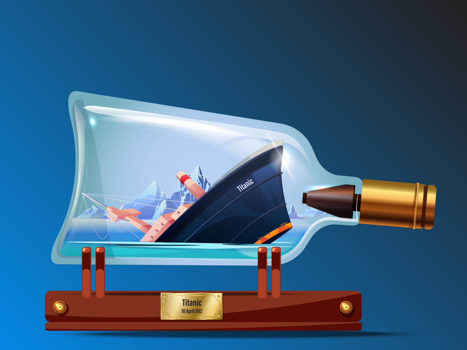 NFT's Project - Titanic as NFT - Timeless Bottle by Haris on Dribbble
