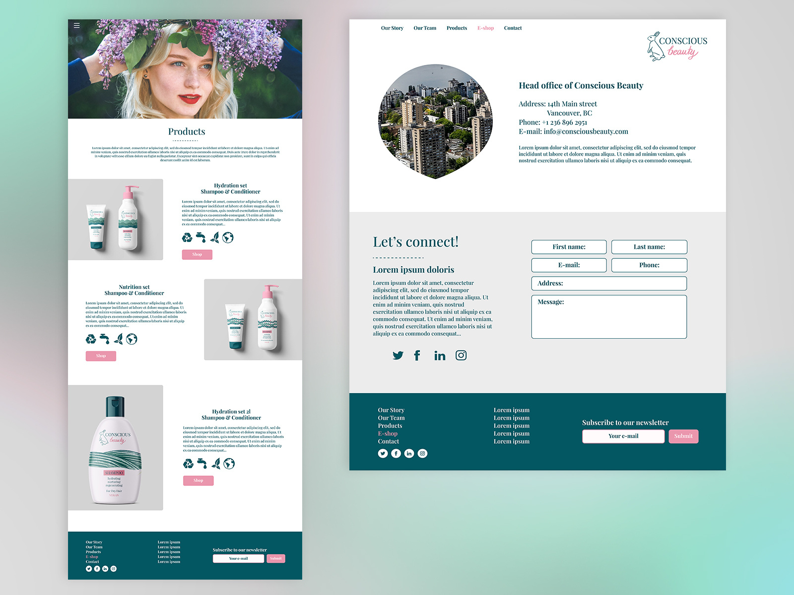 Conscious Beauty Web Design 2 by Karolina Mlcochova on Dribbble