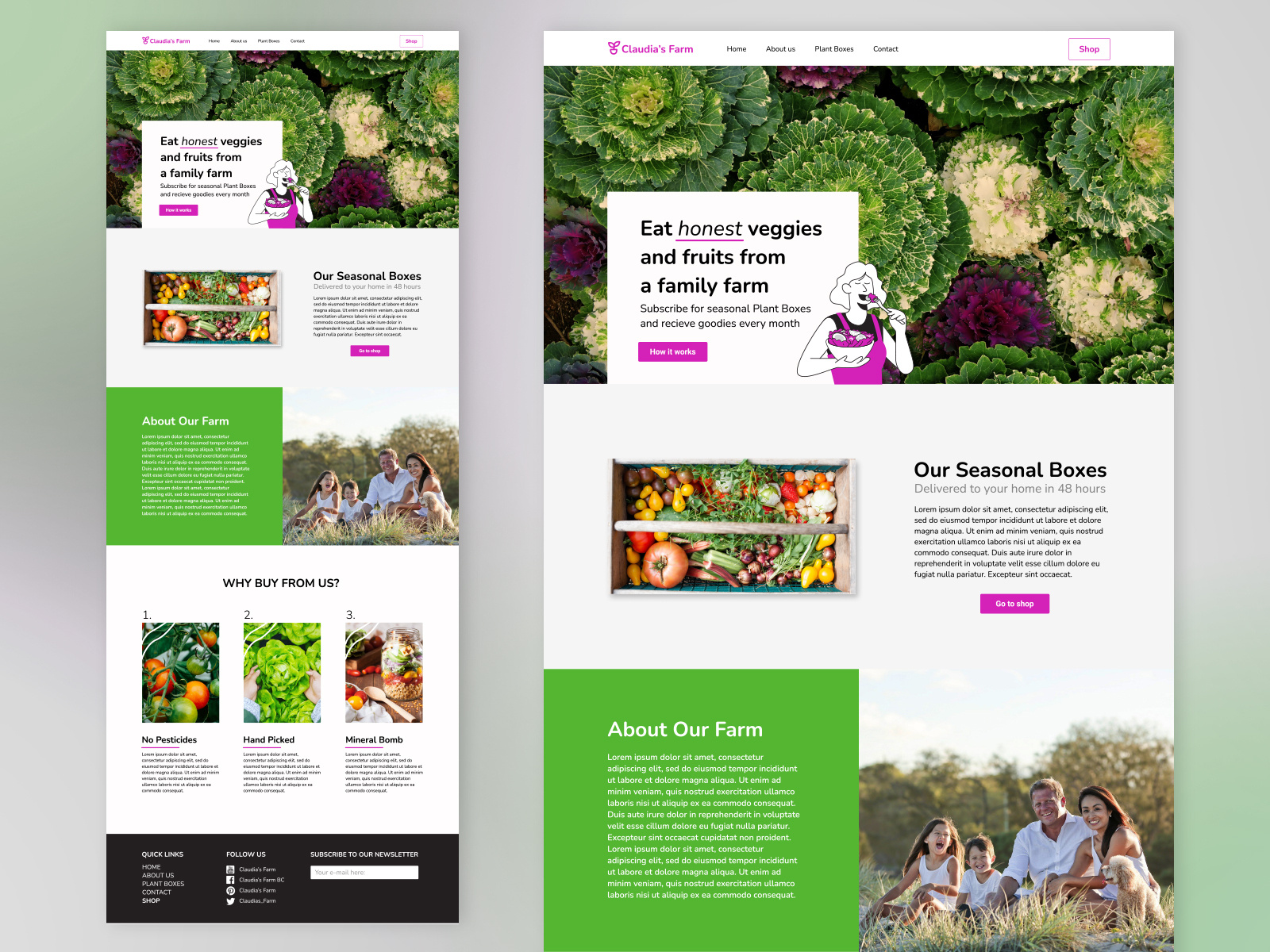 Claudia's Farm web design by Karolina Mlcochova on Dribbble