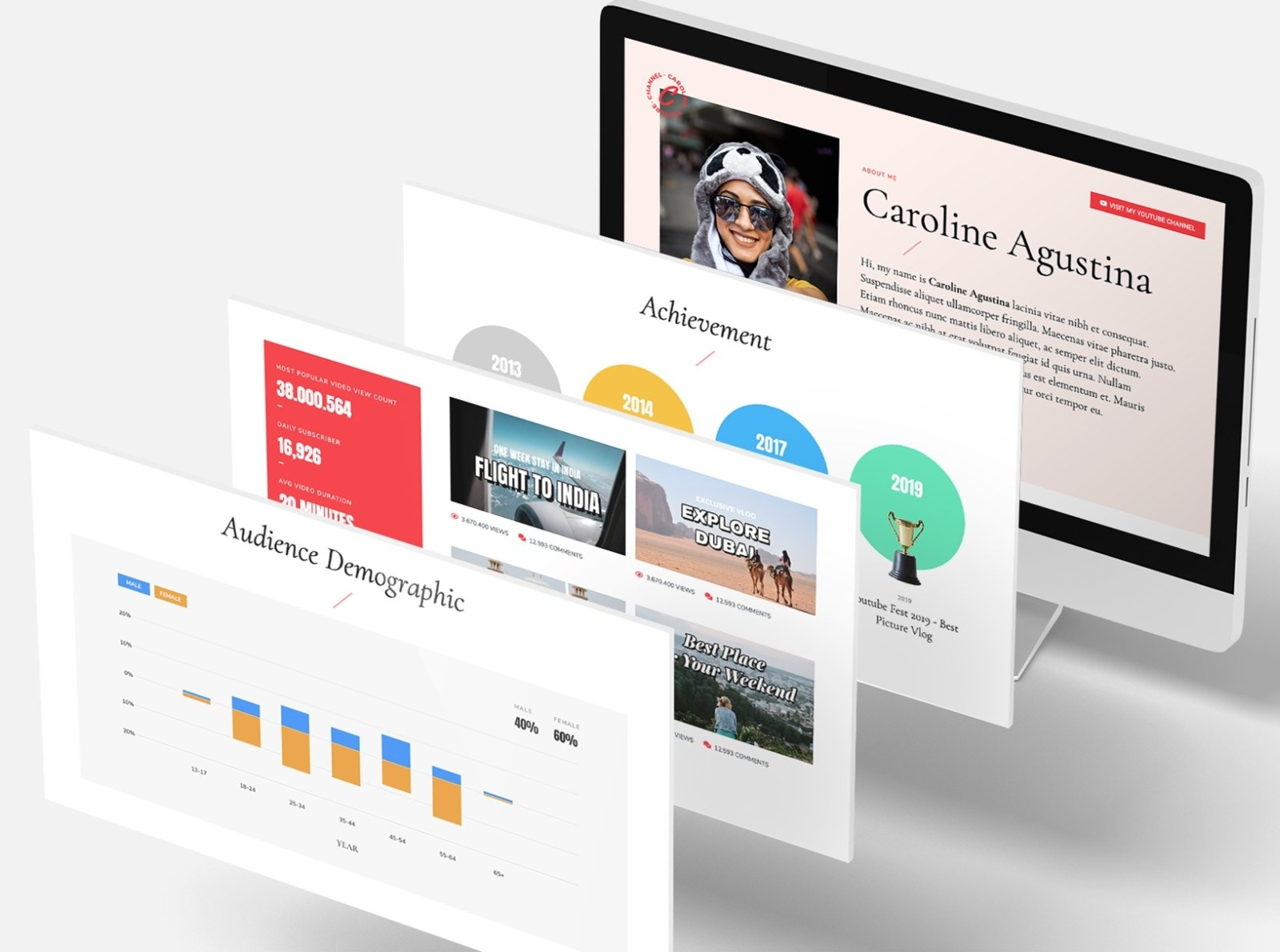 Youtuber Profile Page Template by PSDauthor on Dribbble