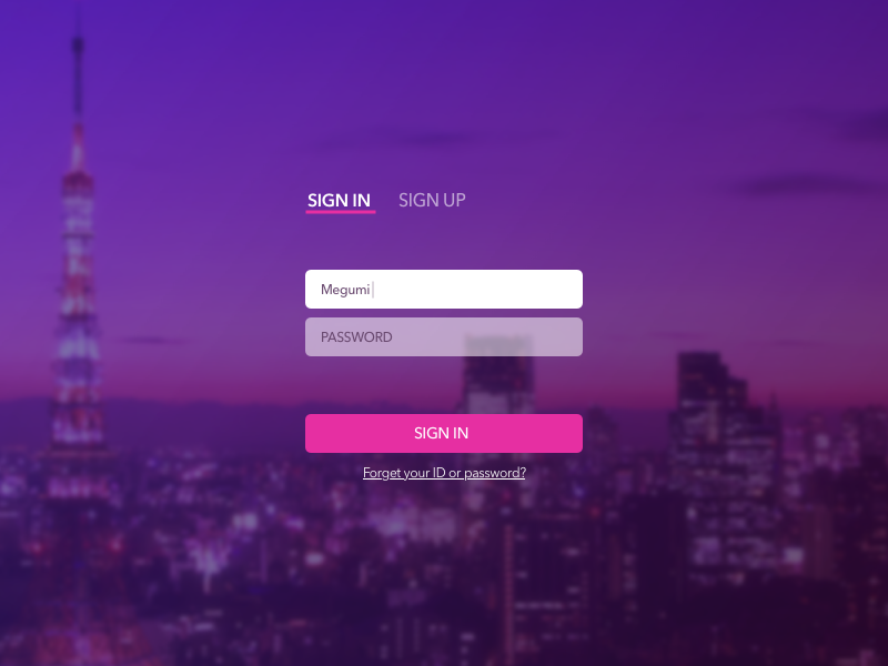 Sign In by Megumi on Dribbble