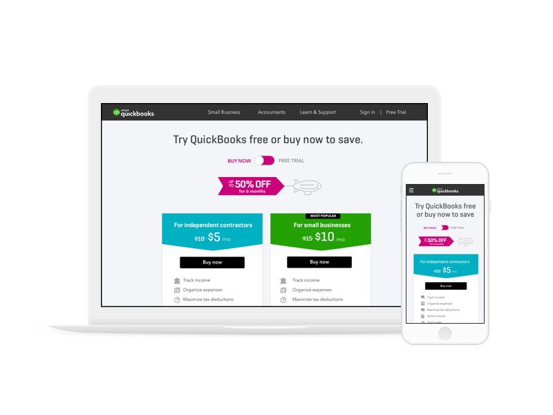 QuickBooks Pricing by Kylie Tuosto for Intuit on Dribbble