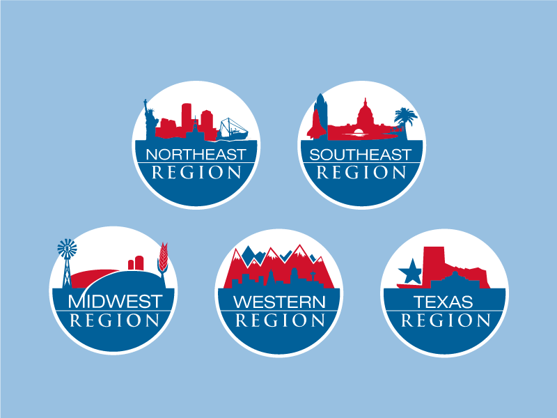 Regional Badges by Tom Johnson on Dribbble