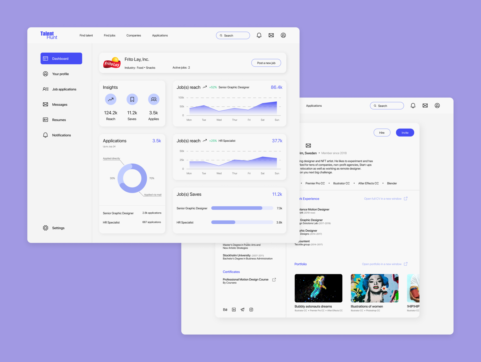 Talent Hunt - Talent Hiring Tool by Lilith Gh on Dribbble