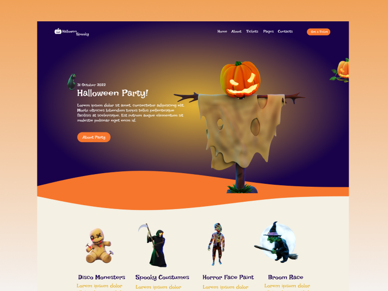 Halloween Party Landing Page by Hypha Digital on Dribbble