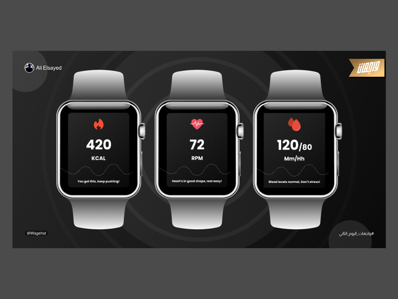 Health app on a smart watch by Ali on Dribbble