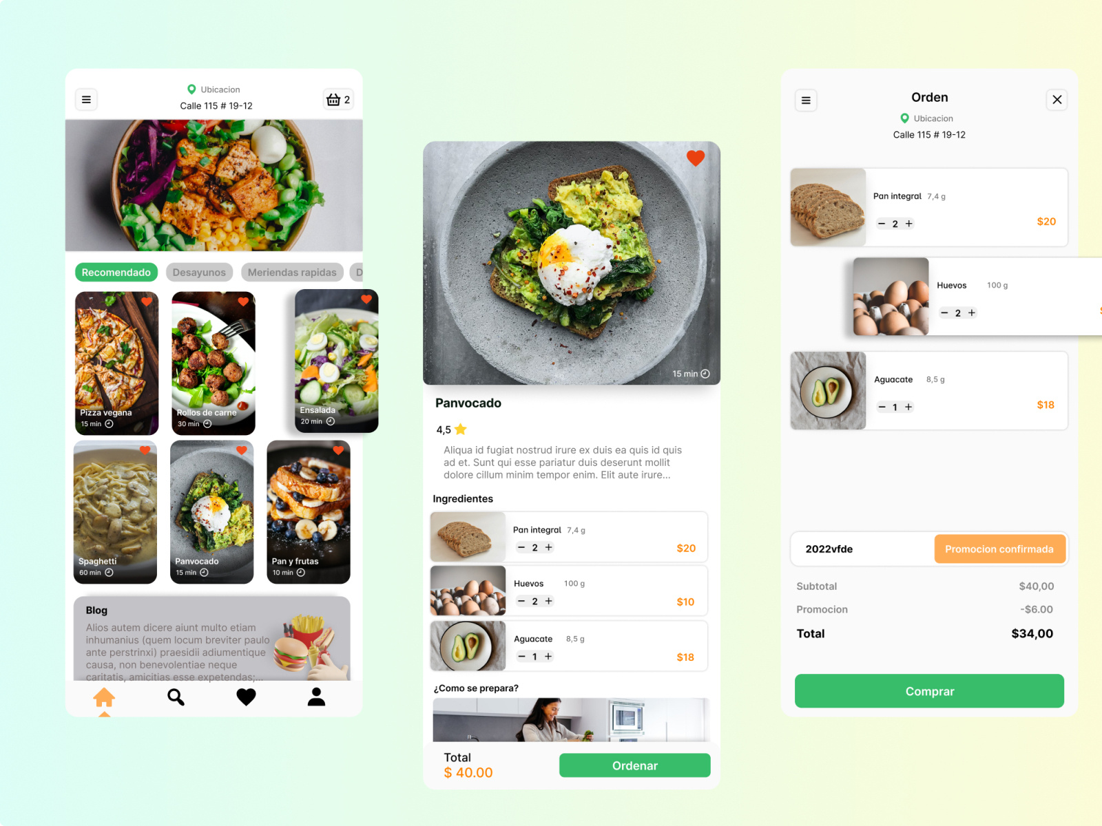 Diseño de interfaz de una aplicacion de recetas by Vianys Fontalvo on ...