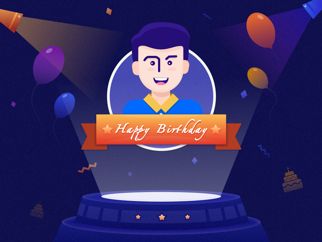 Birthday card by Taozai on Dribbble