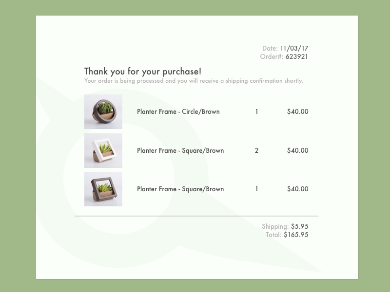 Daily UI #017 — Email Receipt by Lisa Cheung on Dribbble