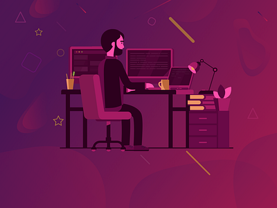 Workstation Illustration by mobarak on Dribbble