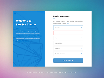 Create account form UI by KChi Designer on Dribbble