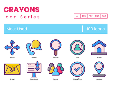 Most Used Icon Set by Krafted on Dribbble