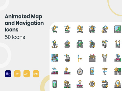 Map and Navigation Animated Icons by Krafted on Dribbble
