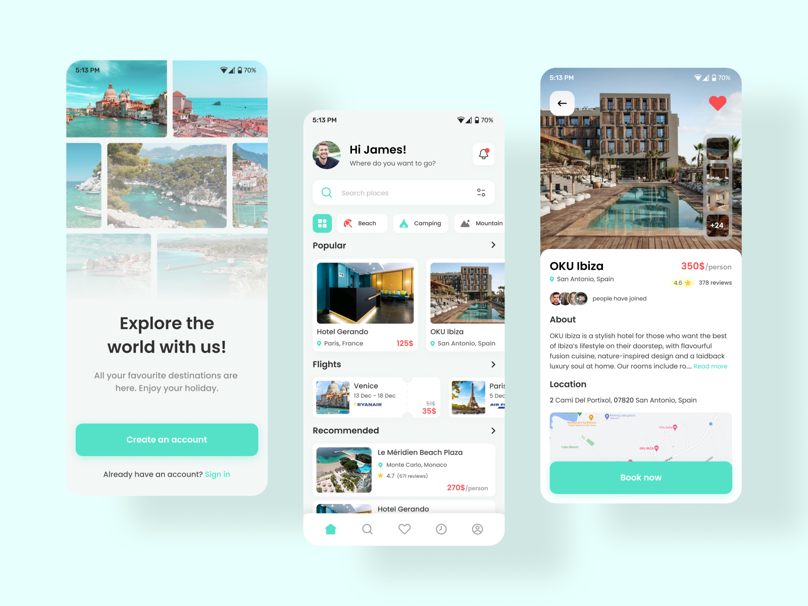 Travel App Design - UI/UX by Milorad Ostojic on Dribbble