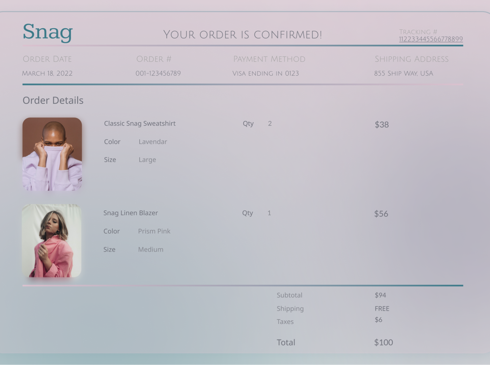 Daily UI Challenge #017 - E-mail Receipt by Topher Weydeck on Dribbble