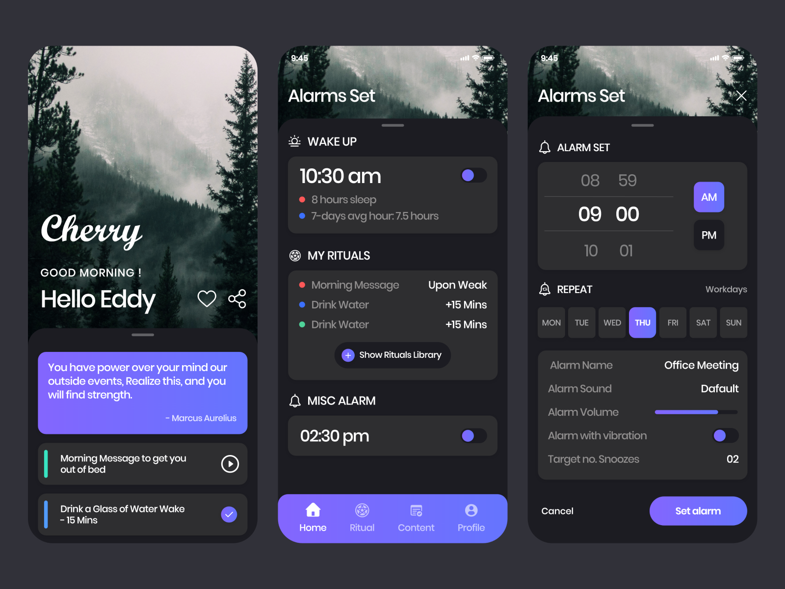 Meditation app Design by YourDworld on Dribbble