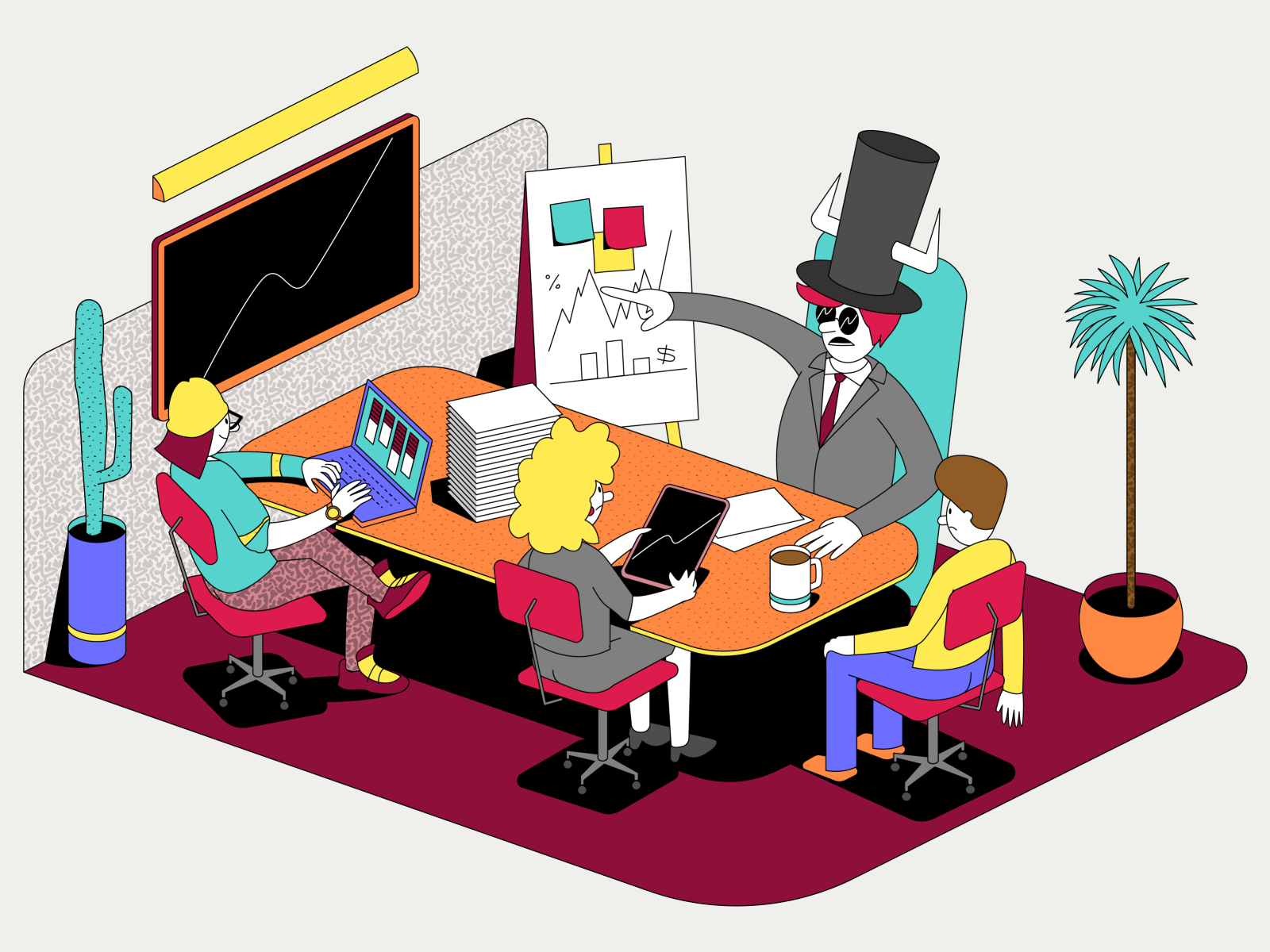The Cubicle illustration series by DDHD Studio on Dribbble