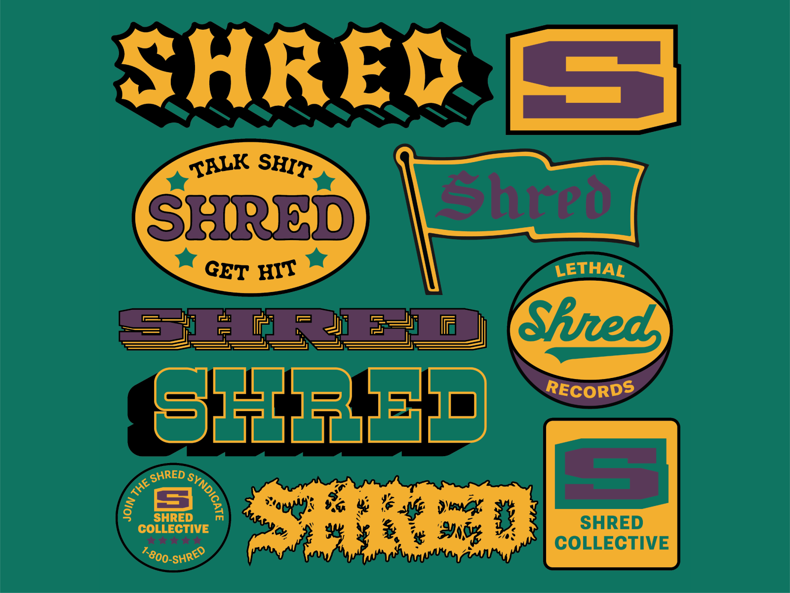 Shred Collective Logos by Greyson Kelly Design on Dribbble