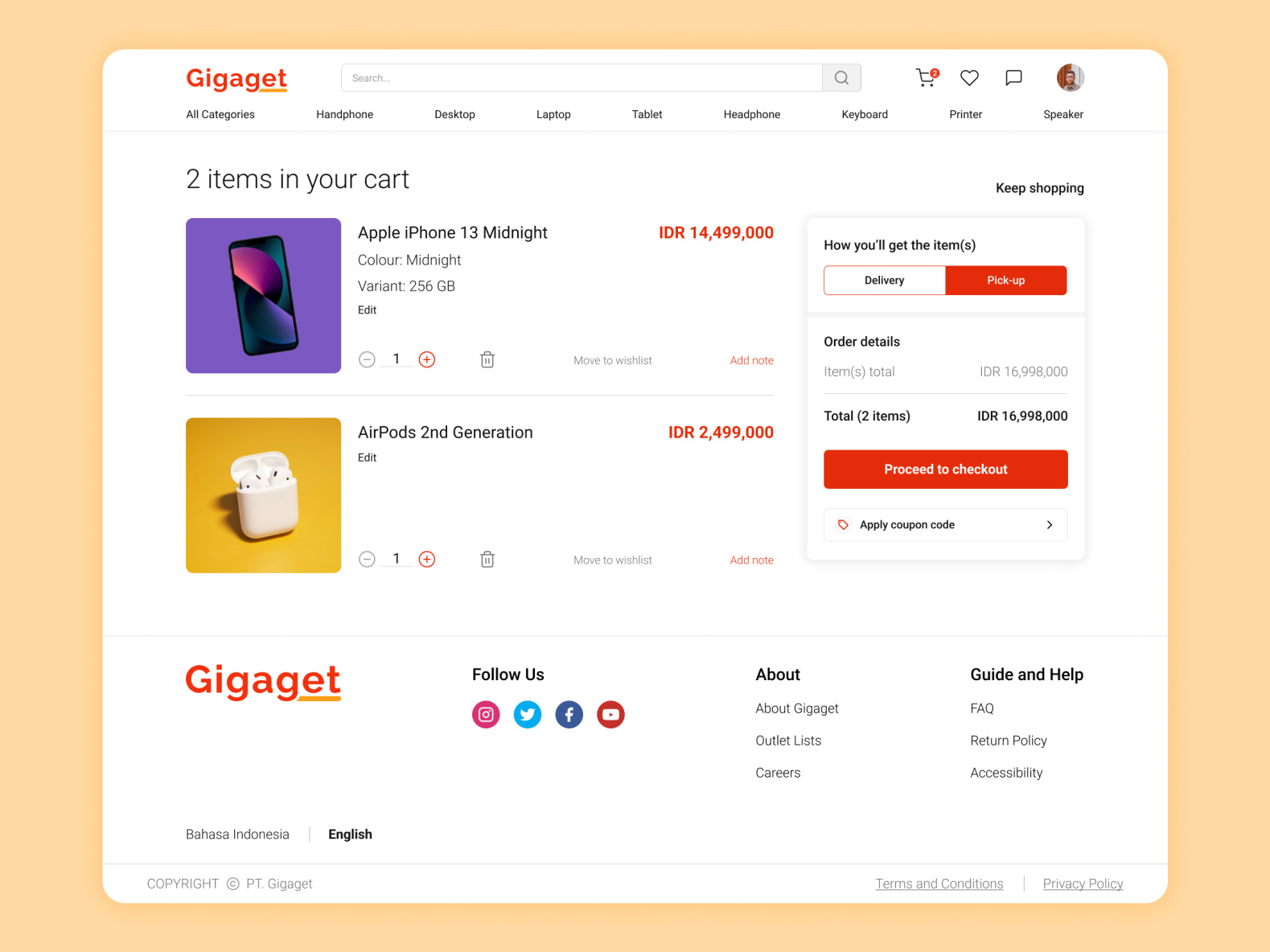 E-commerce Cart Web Design by Muhammad Gifari Arsal on Dribbble