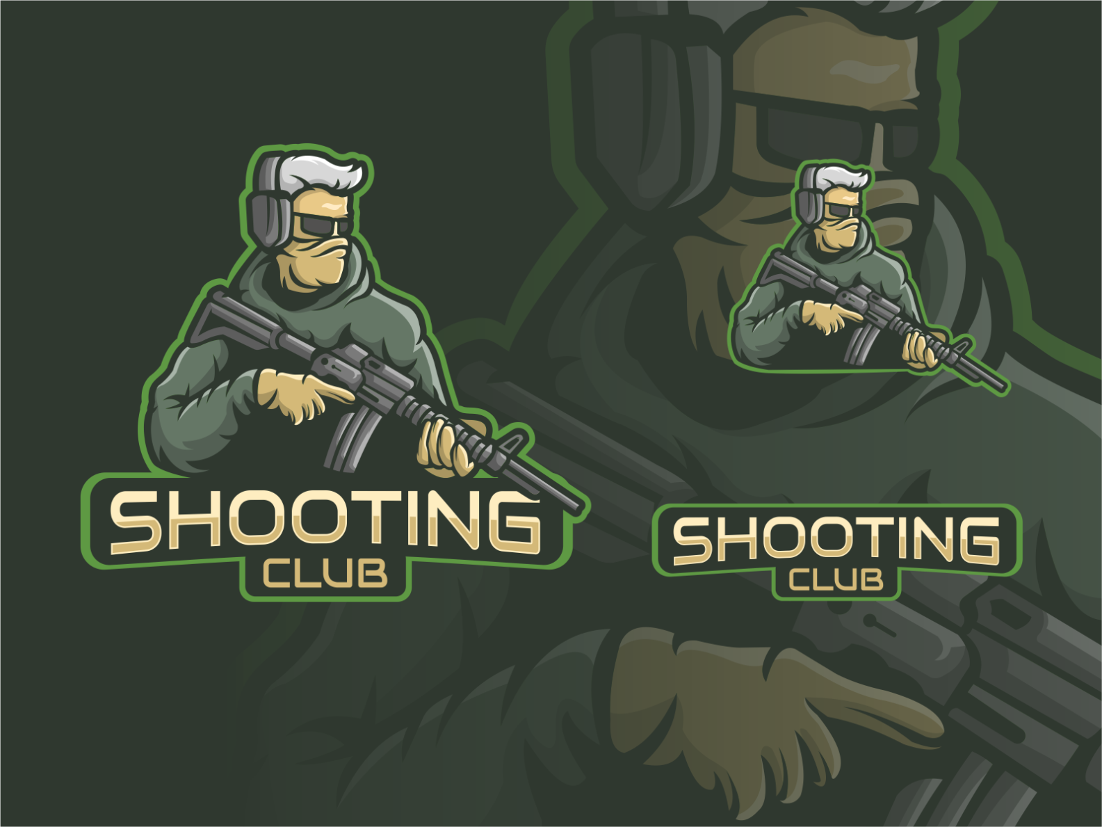 Shooting club army mascot logo by Southcorner on Dribbble