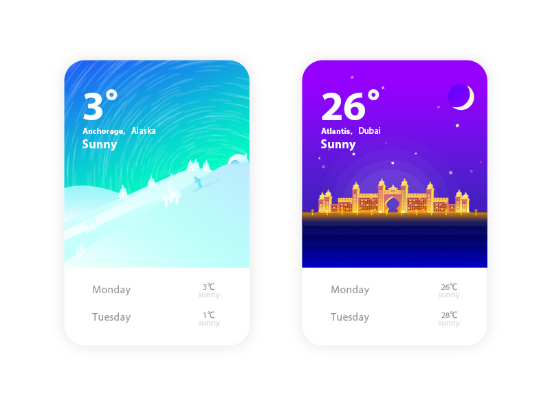 Weather card by tere on Dribbble