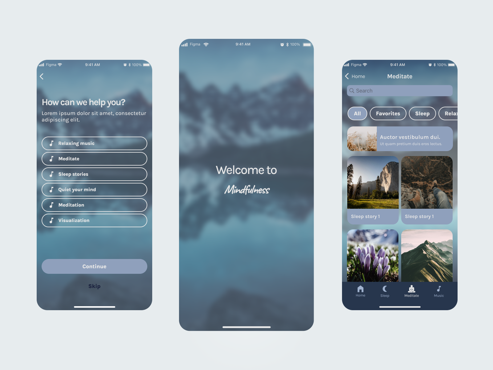 Meditation App Design by Sofia Dias on Dribbble