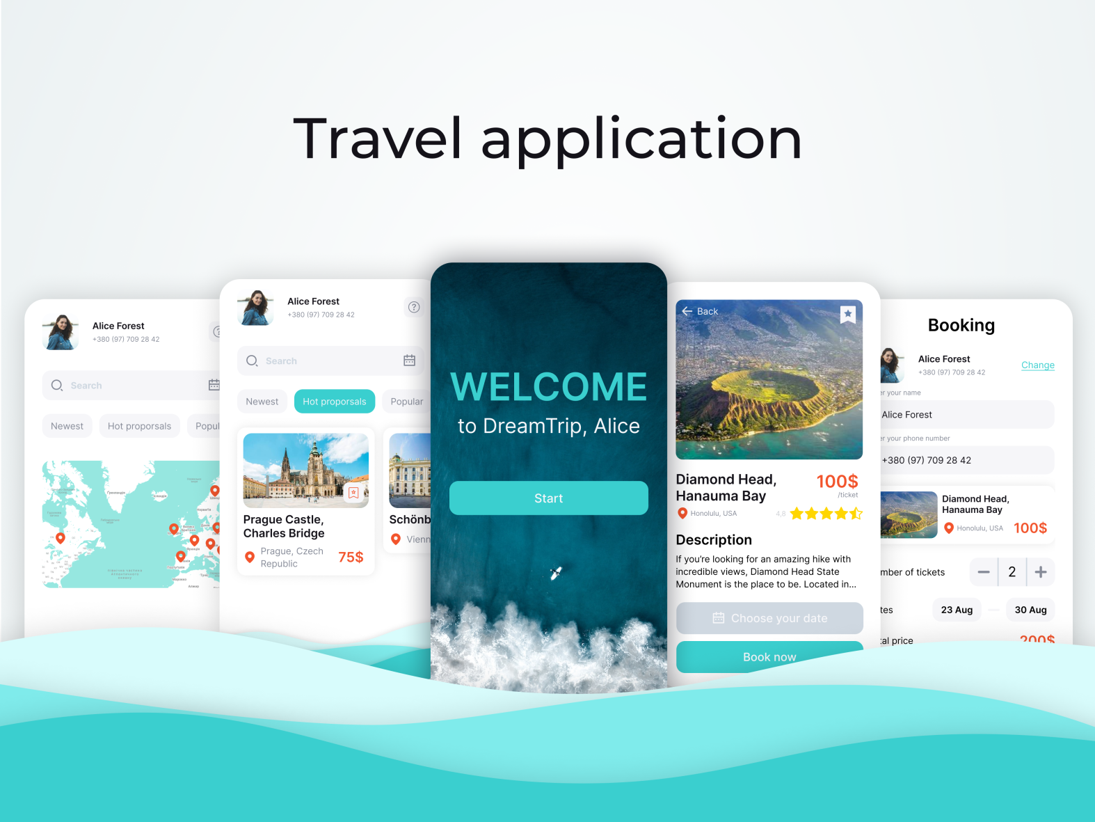Travel app UX/UI design by Anastasiia Vlasova on Dribbble