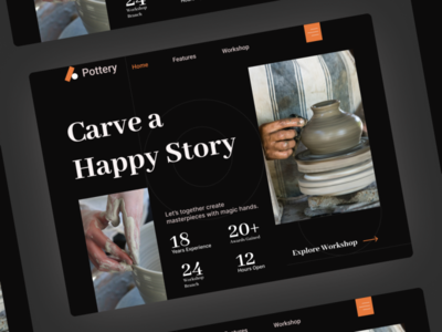 Pottery home page design by Glitzy on Dribbble