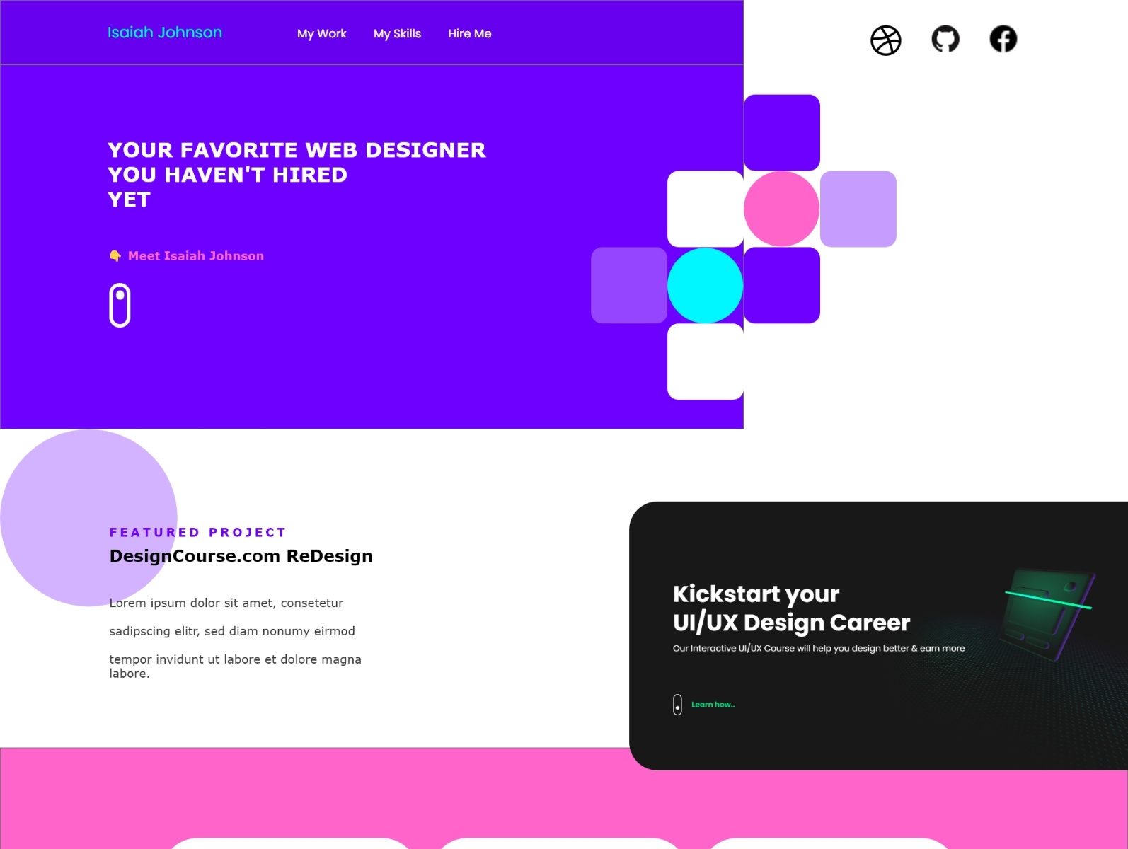 Portfolio Concept by ISAIAH JOHNSON on Dribbble