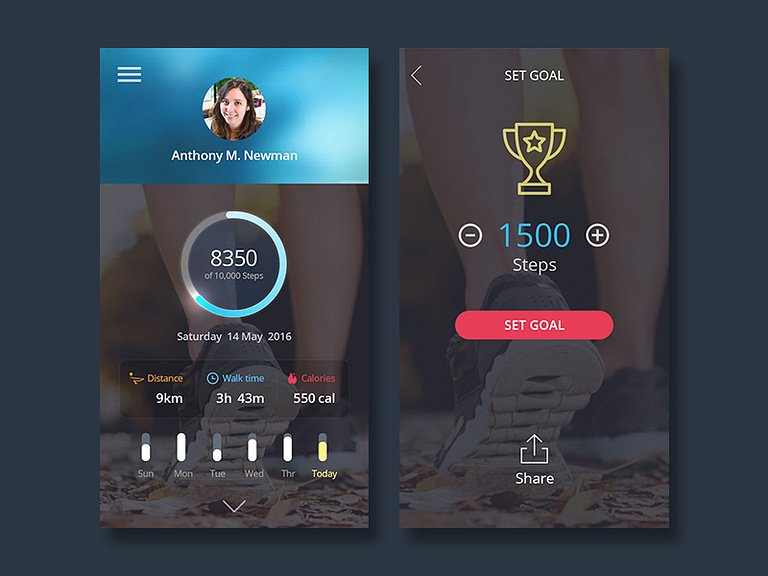 Step Tracker.. by NaveenKumar on Dribbble