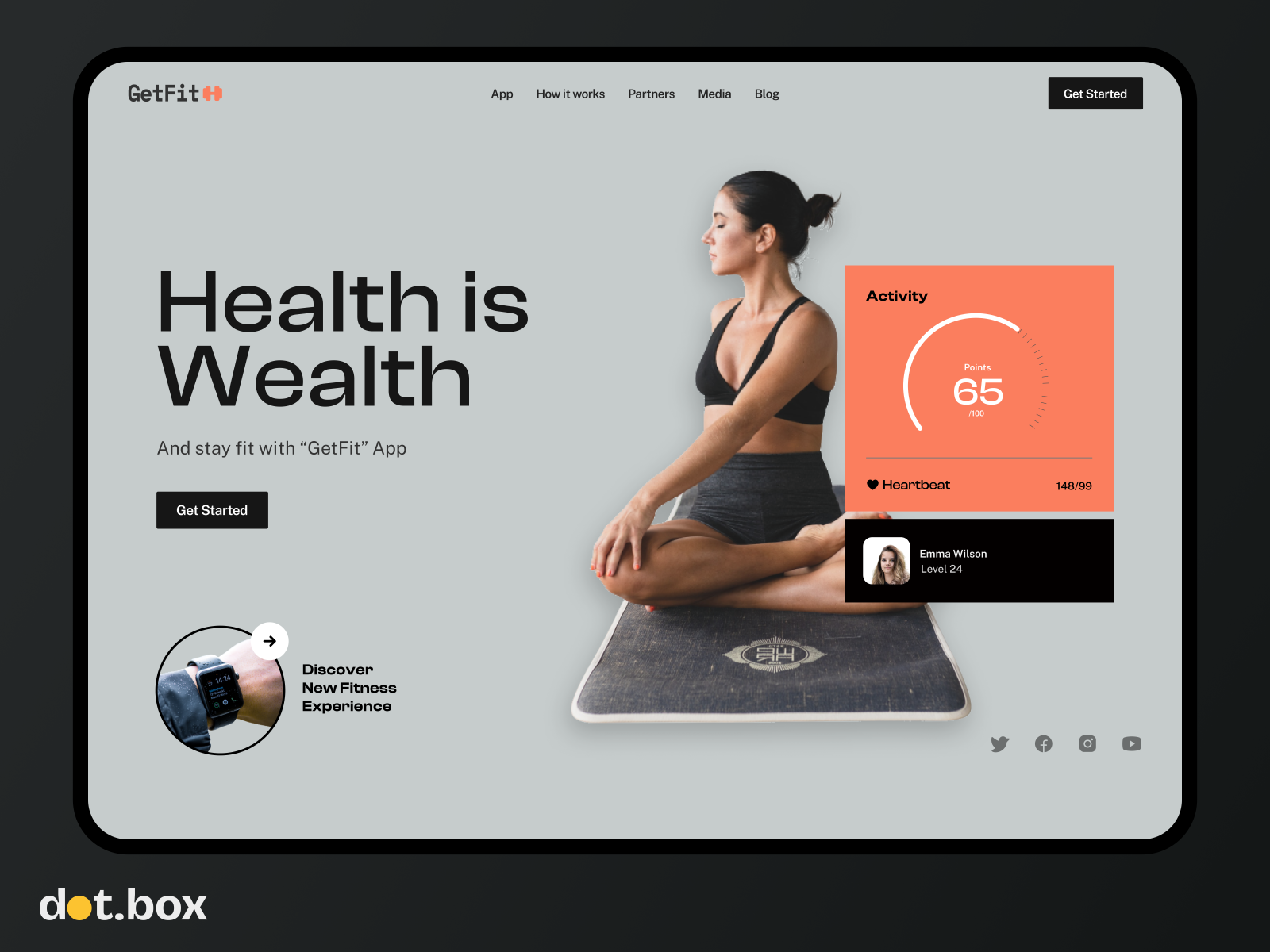 GetFit - Health Tracking Website UI by Samir Arora on Dribbble