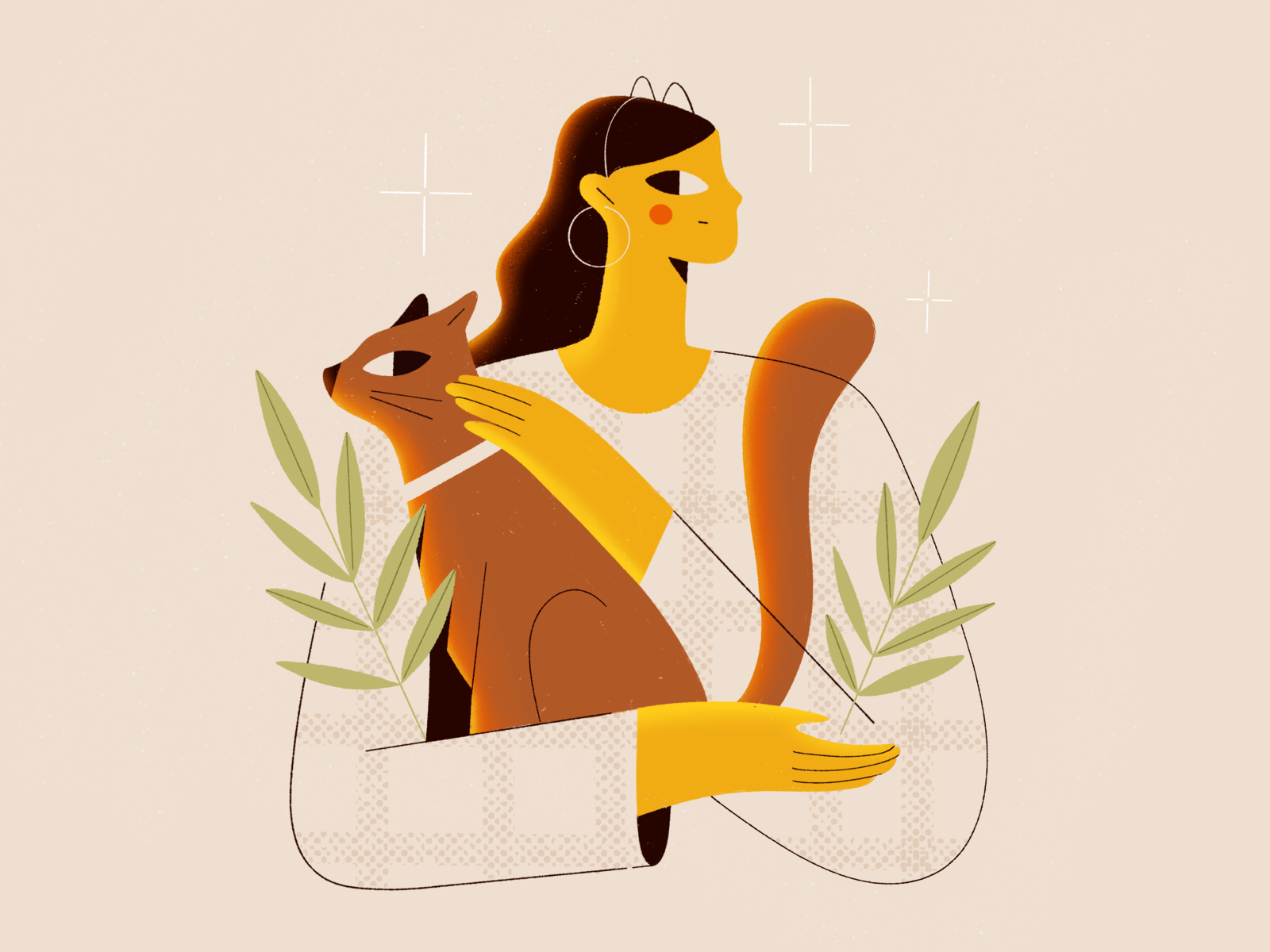 My dear cat and I by Darya Semenova on Dribbble