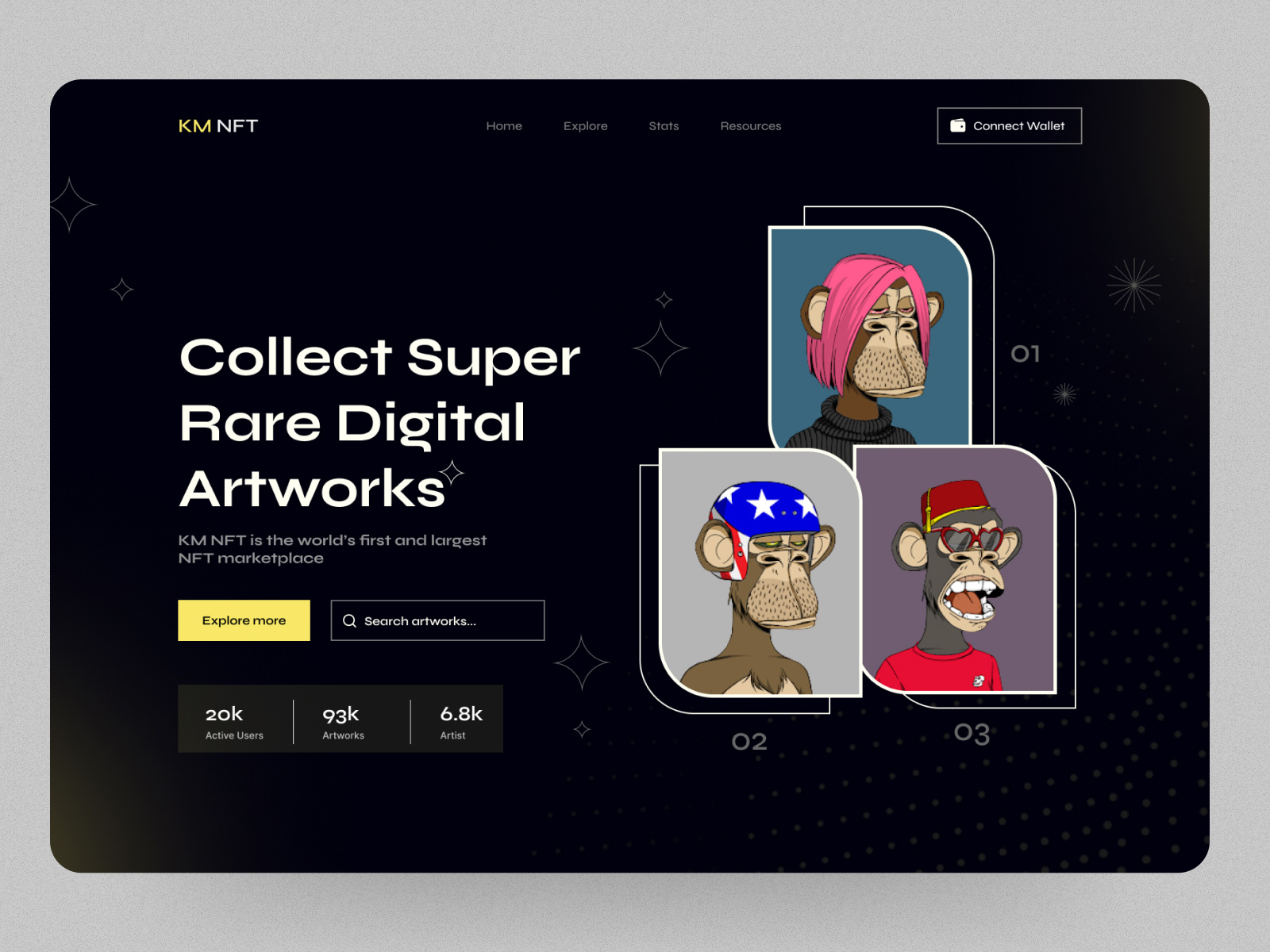 NFT Marketplace Header by Jubayer on Dribbble