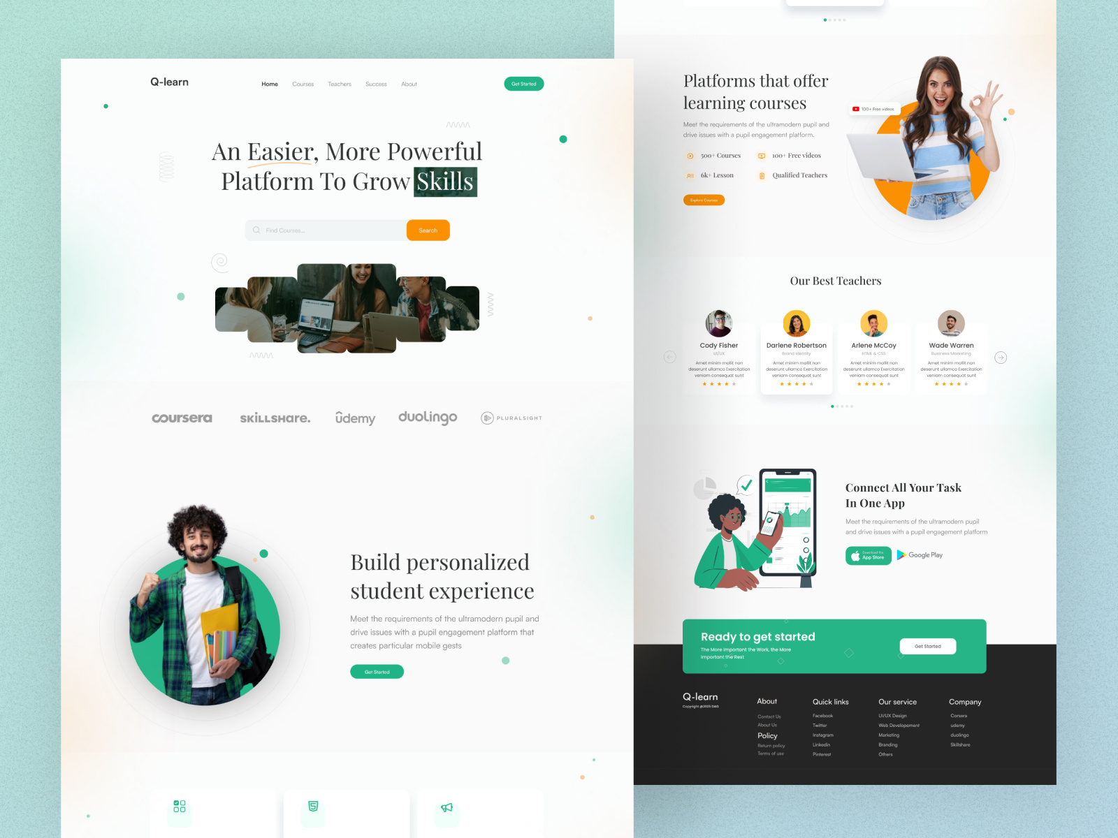E-Learning Website Landing Page by Jubayer on Dribbble