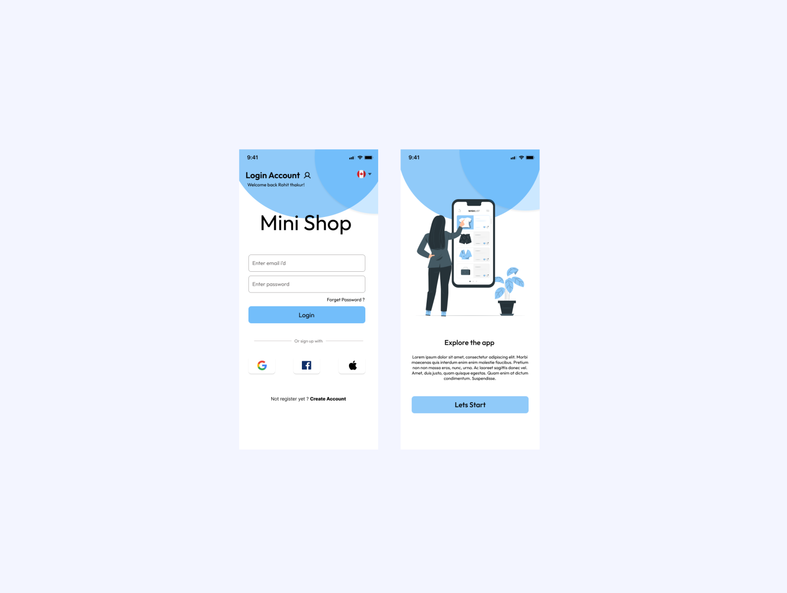 Design the application login section by pary on Dribbble