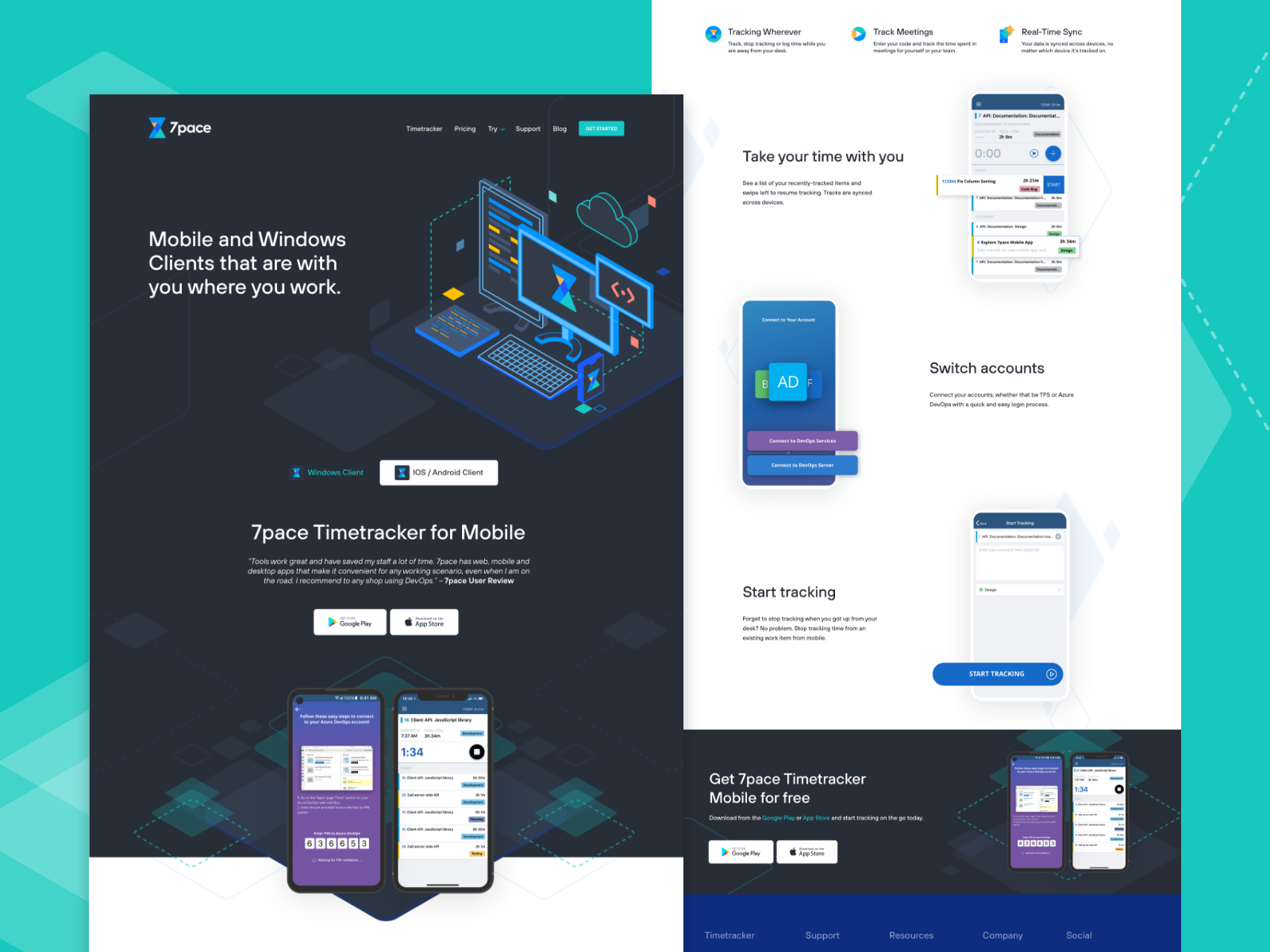7pace Products Landing Page by Alex Lupse on Dribbble