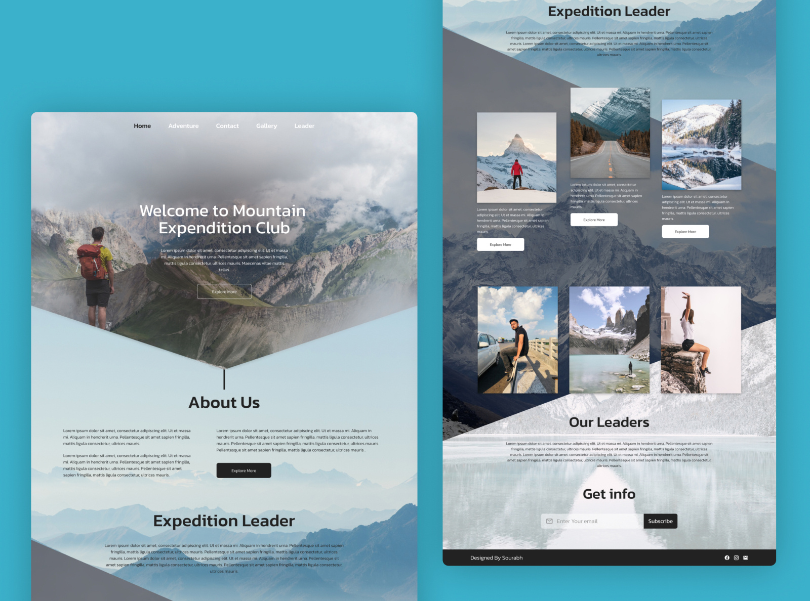 Web Design For Adventure Mountain by Sourabh Daharia on Dribbble