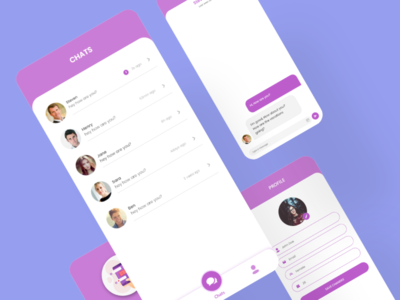 Chat App UI Design Kit by Sadiq Hussain on Dribbble