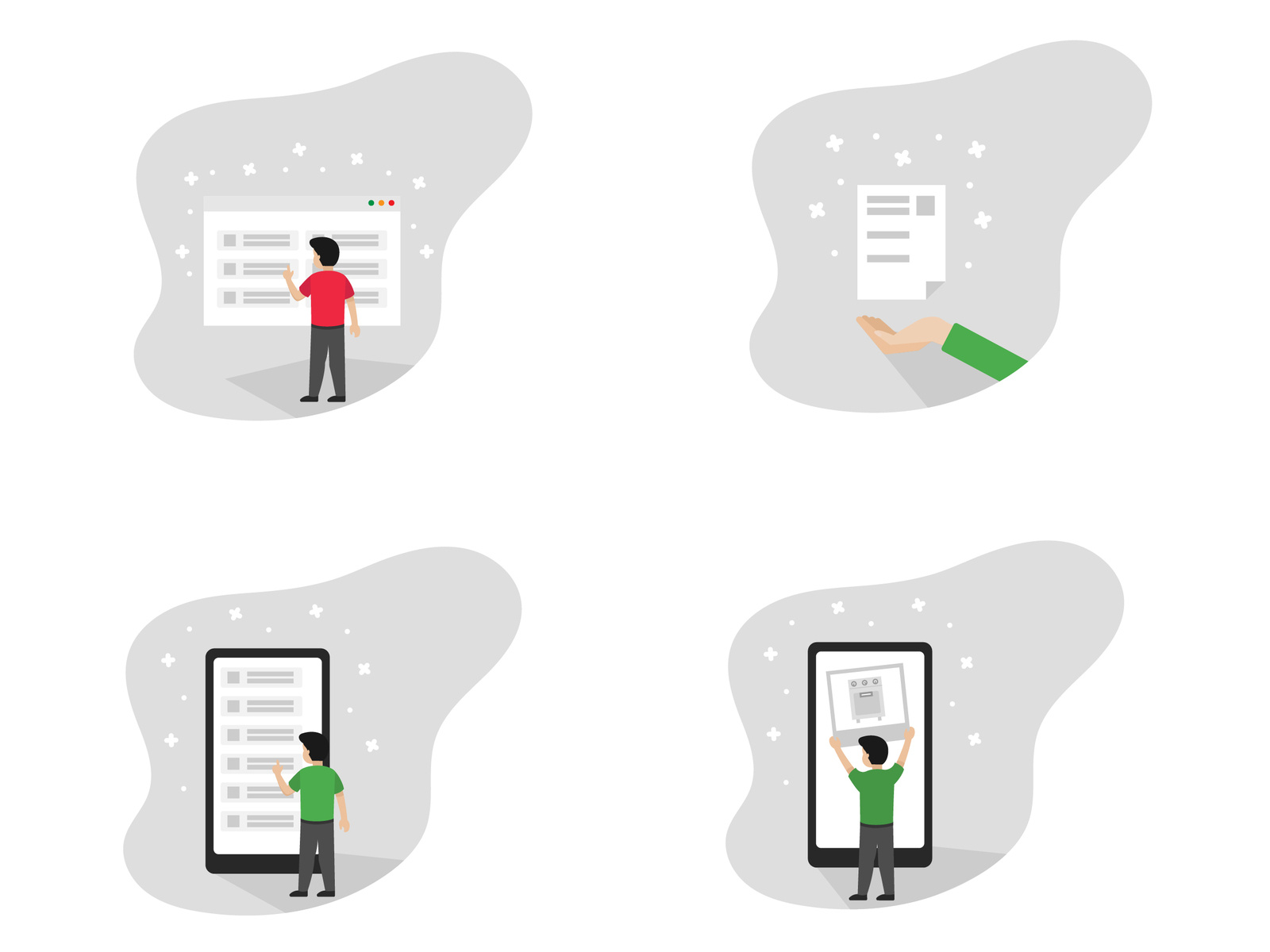 Steps illustrations by Roshan Negi on Dribbble