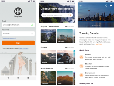 Wayfarer App by Emily on Dribbble
