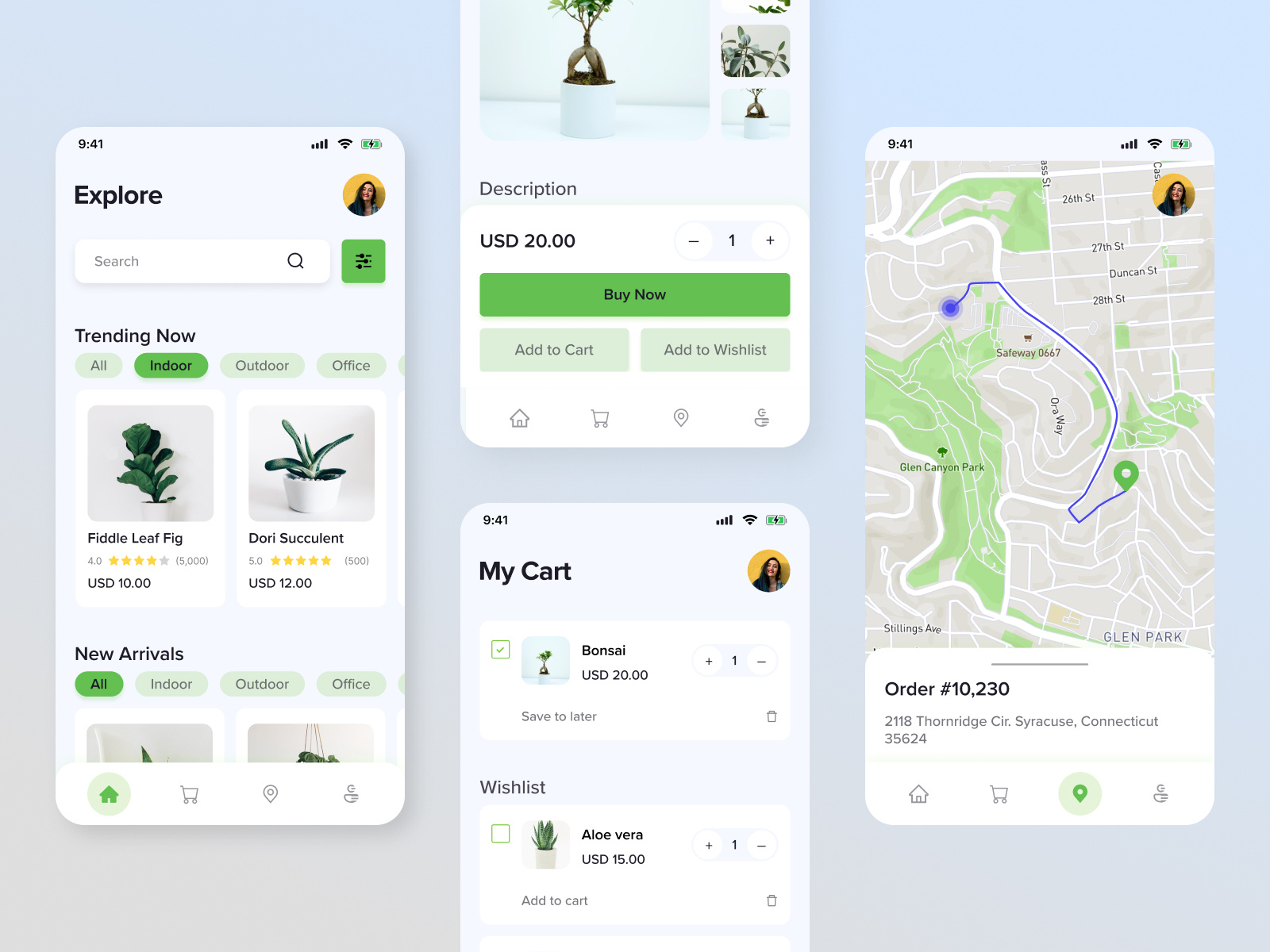 Plant shop mobile app UI by Minoma Osadie on Dribbble