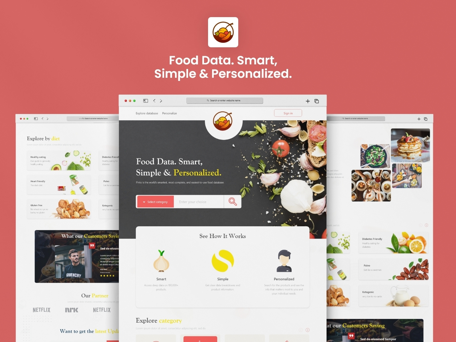 Food nutrition website design by Coherent Lab LLP on Dribbble