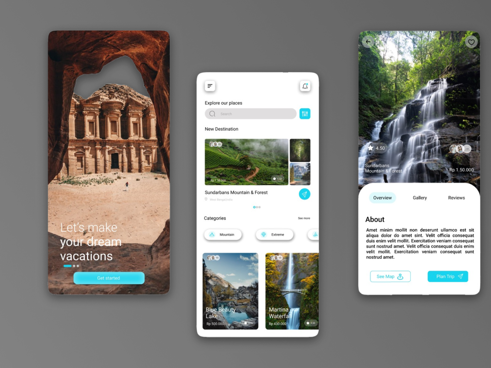 Travelling app UI by Vibh_ui on Dribbble