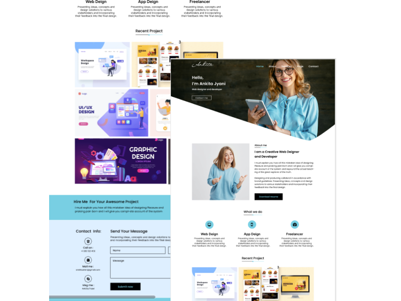 Portfolio website by Ankita on Dribbble