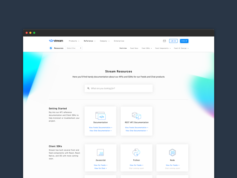 Stream Resources Page by Jeff Wang on Dribbble