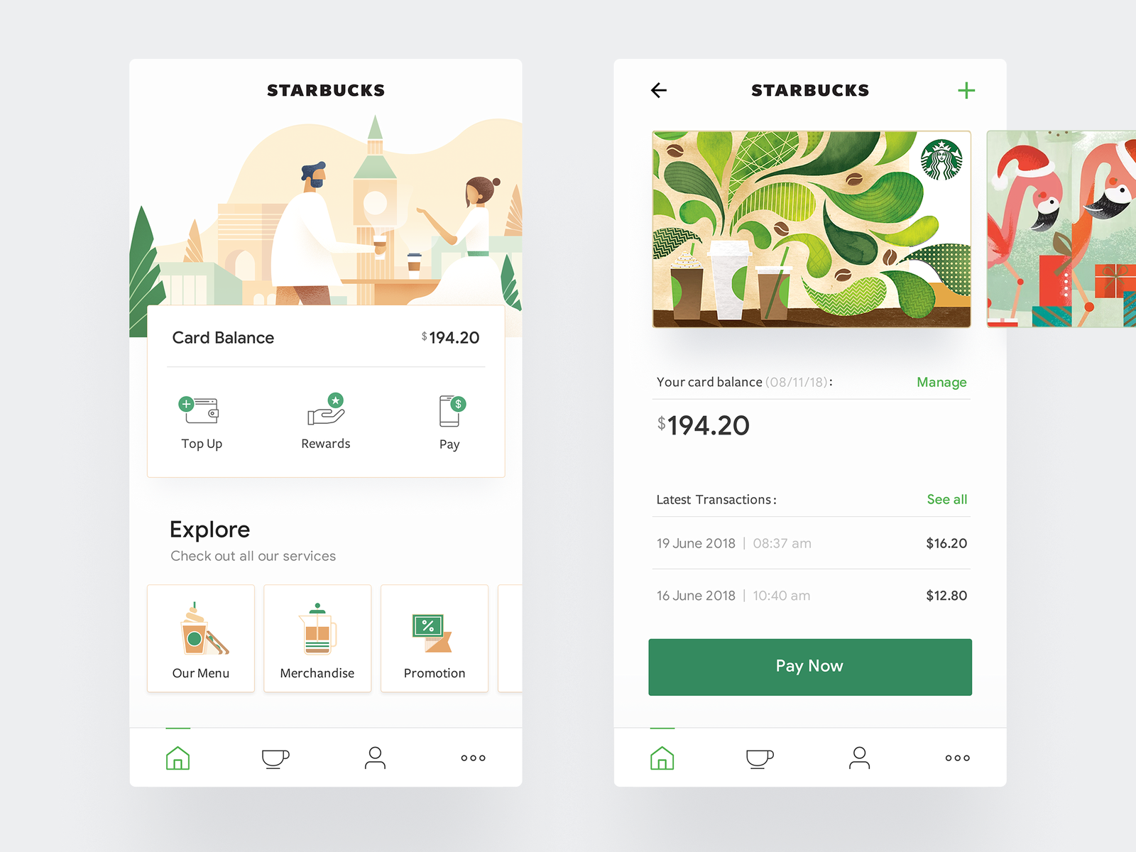 Starbucks - Mobile App UI/UX by Daniel Tan on Dribbble